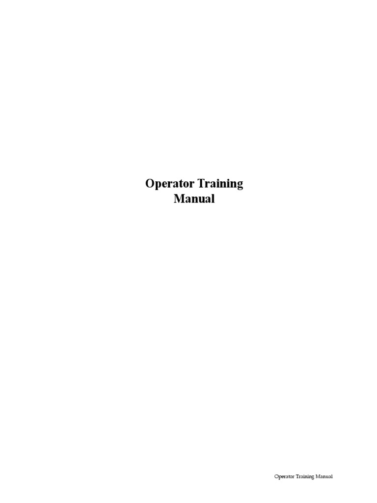 Operator Training Manual | PDF | Sodium Carbonate | Sodium Hydroxide