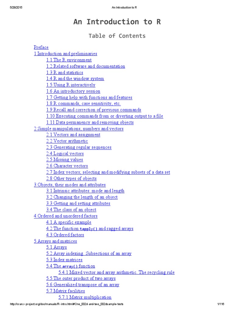 An Introduction To R | PDF | R (Programming Language) | Matrix ...