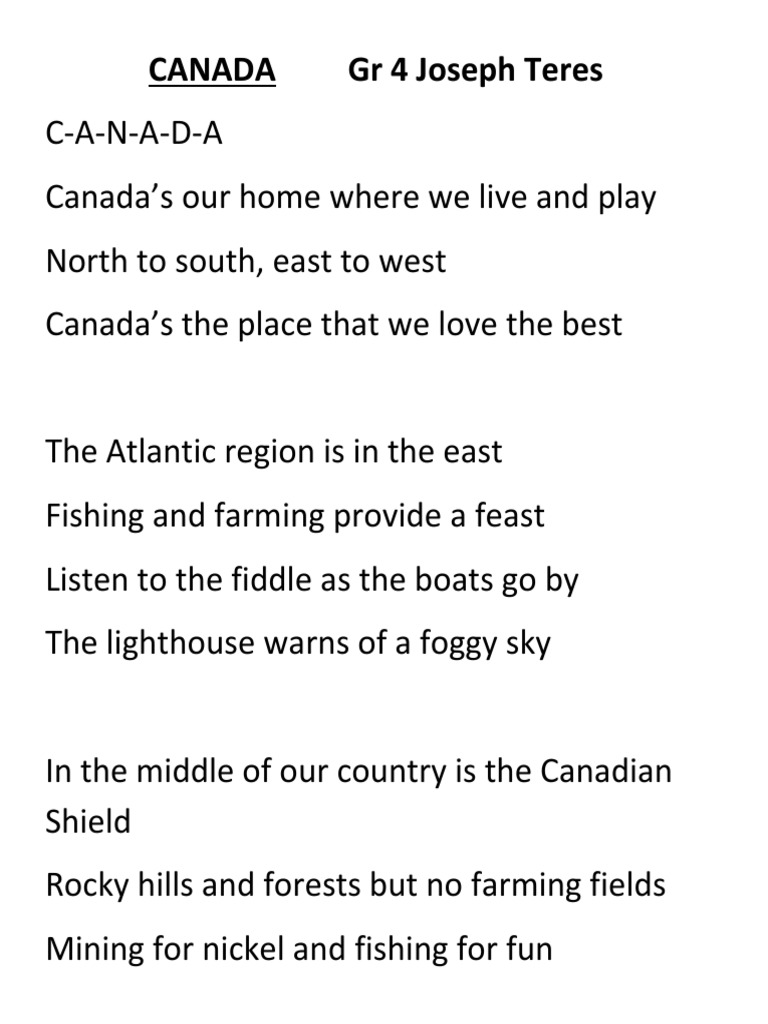 Canada geography song