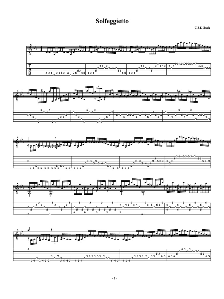 C.P.E. Bach Solfeggietto | PDF