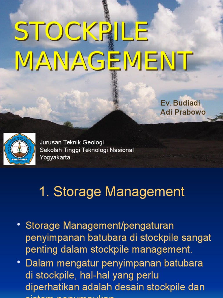 11 Stockpile Management (Edit) | PDF