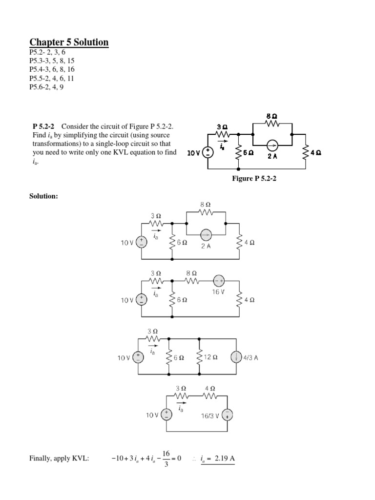 Chapter 5 Homework Solution | PDF | Electrical Network | Series And ...
