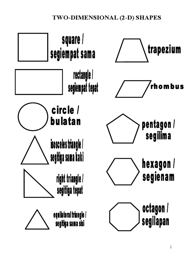 Two-Dimensional (2-D) Shapes | PDF