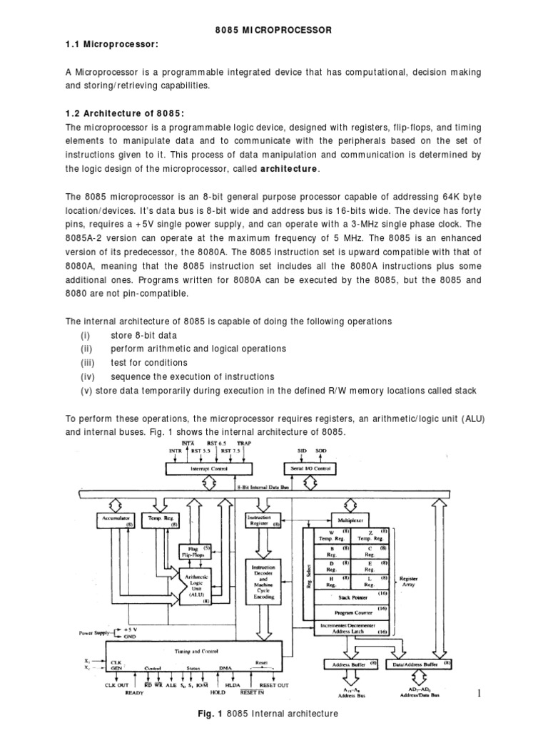 8085 Material Pdf Input Output Instruction Set