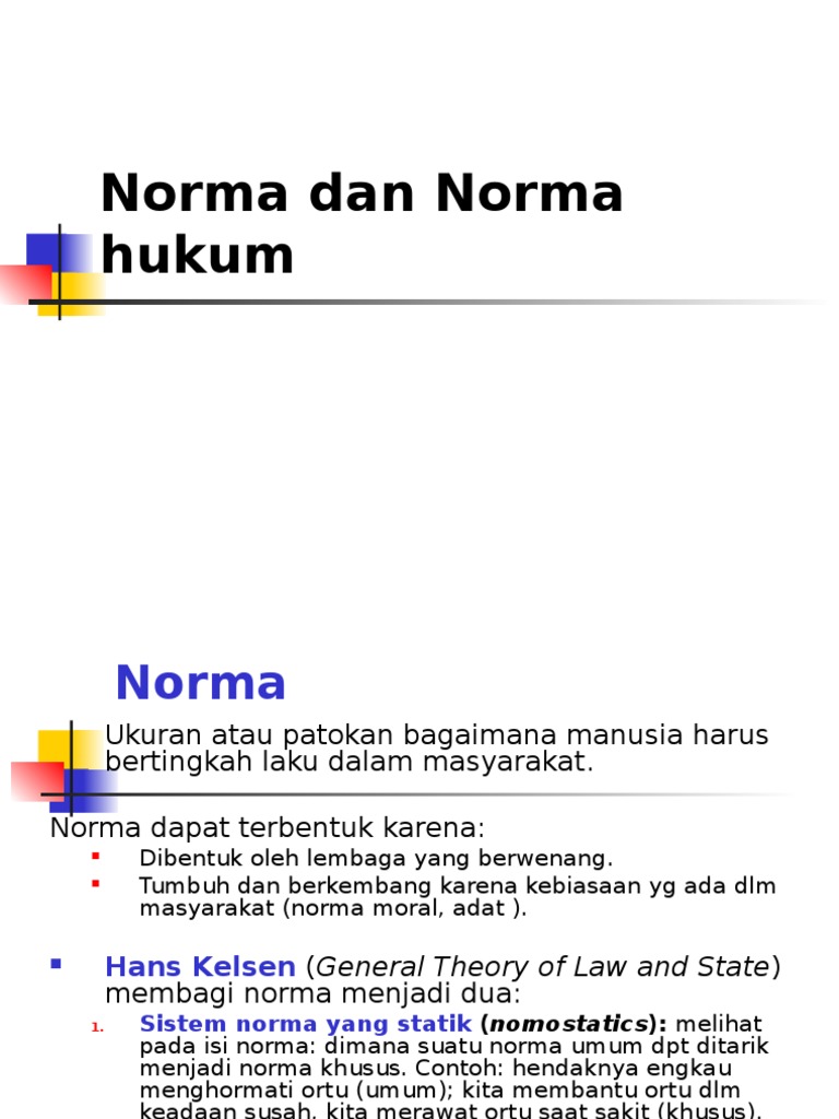 Pengertian dan Contoh Norma Hukum | PDF