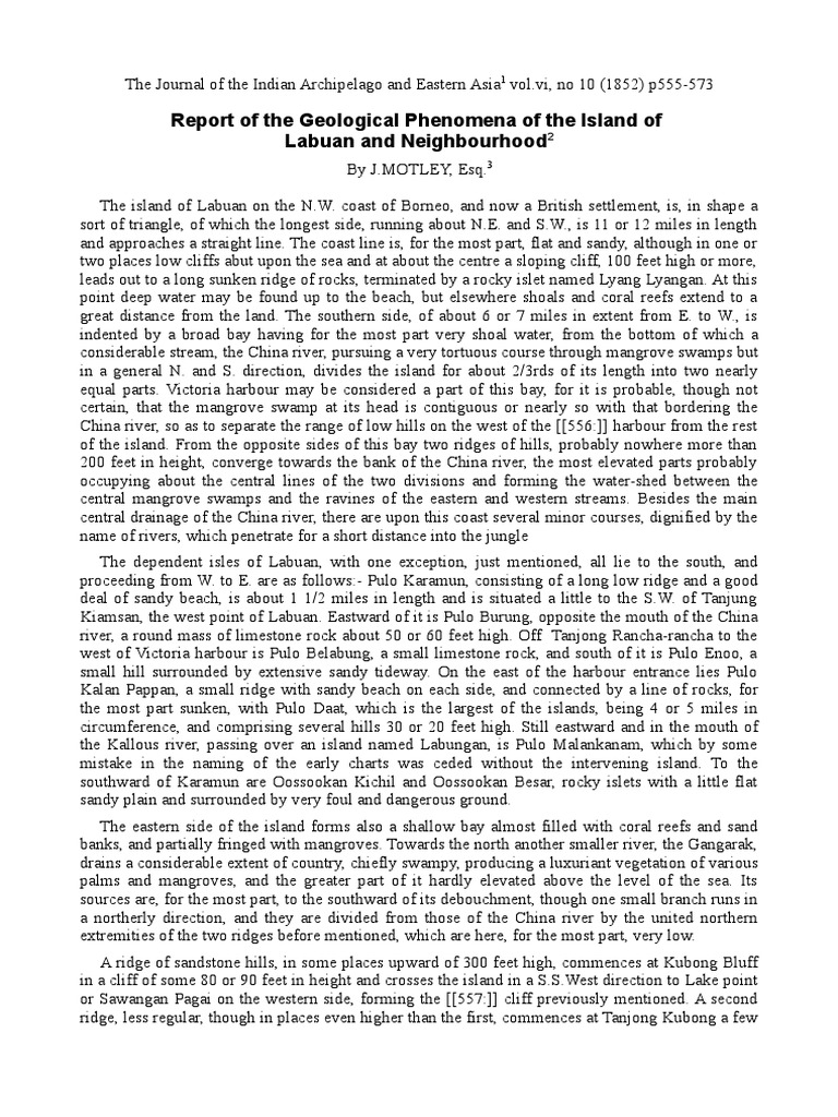 Geology of Labuan - 1852 | PDF | Sandstone | Wood