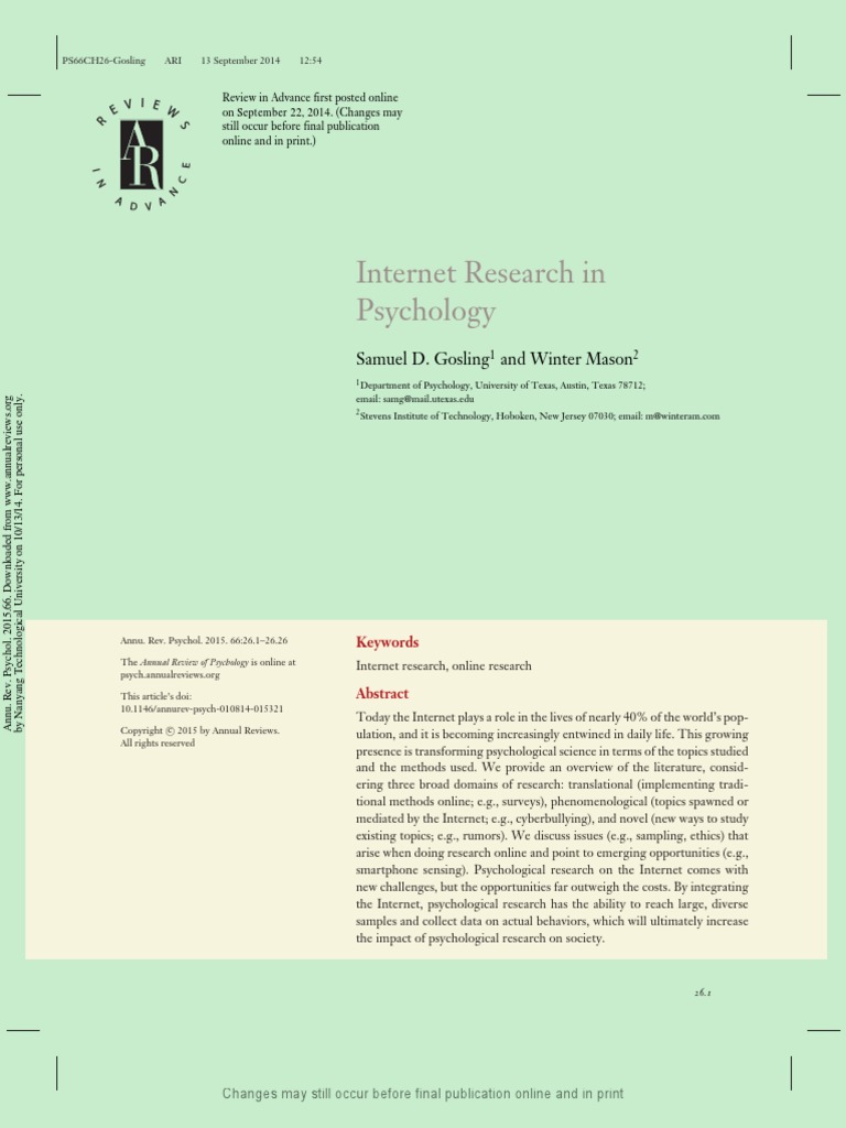 Internet Research in Psychology | PDF | Rumor | Cyberbullying