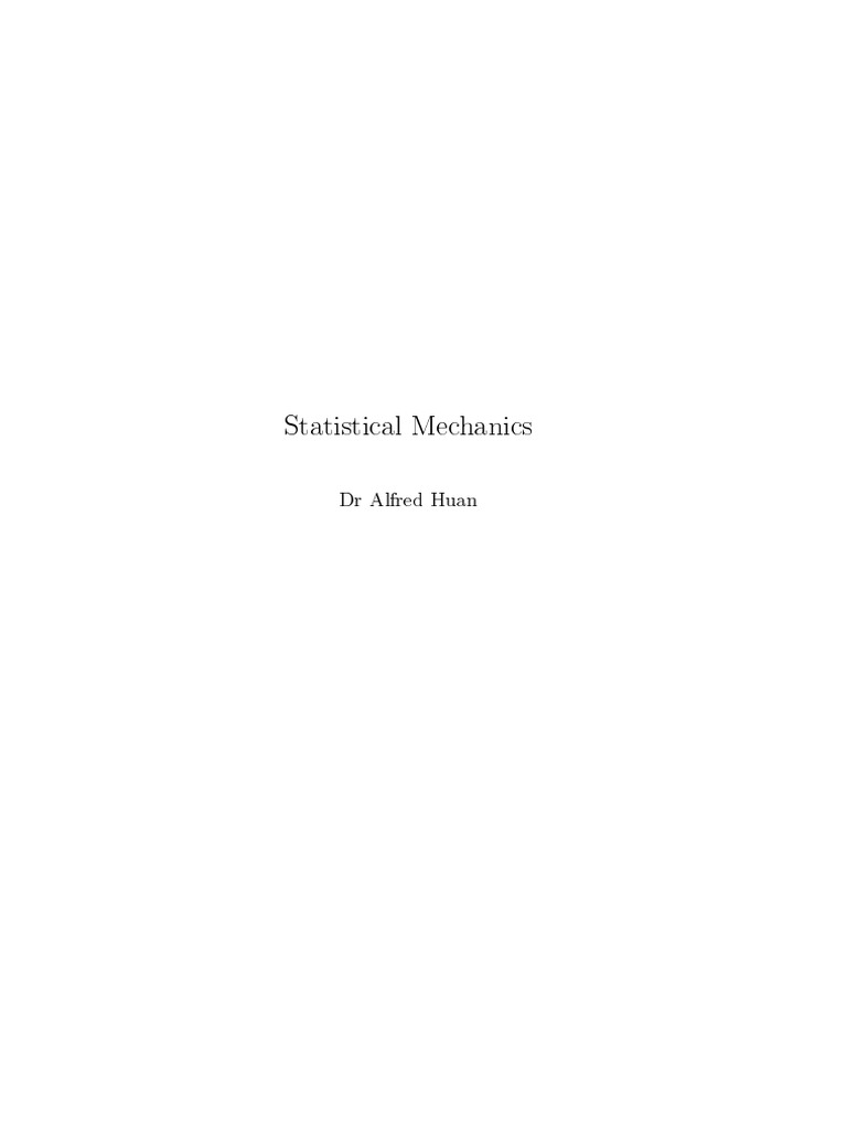 Statistical Mechanics | PDF | Statistical Mechanics | Entropy