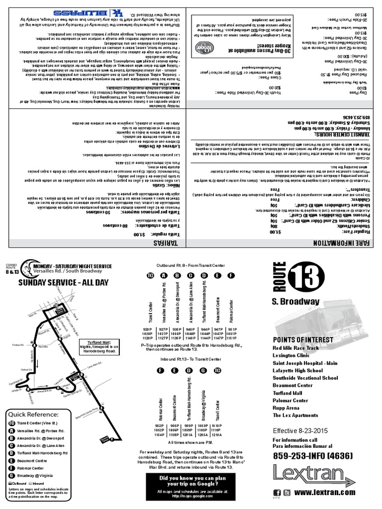 Lextran Route 13 | PDF | Transporte en bus | Industrias de servicio