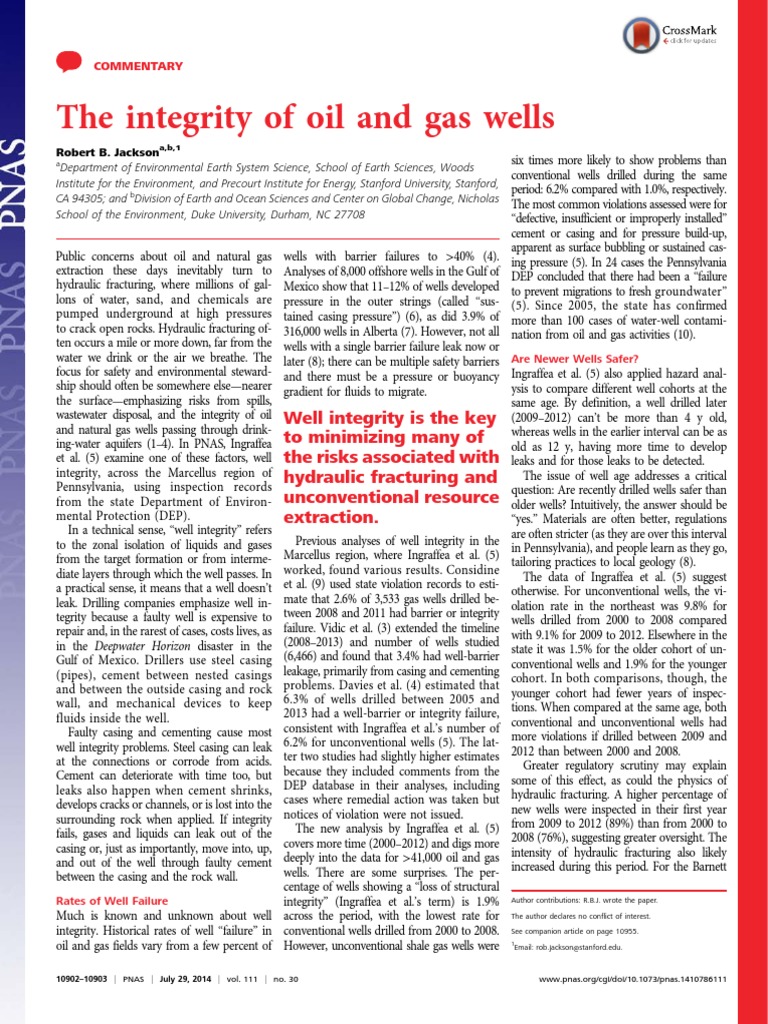 Integrity of Oil and Gas Wells | PDF | Hydraulic Fracturing | Casing ...