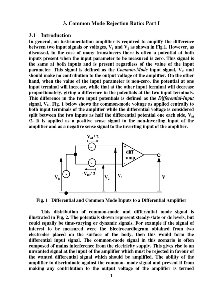 3 Amplifier Common Mode Rejection Ratio Part I Full | PDF | Amplifier ...
