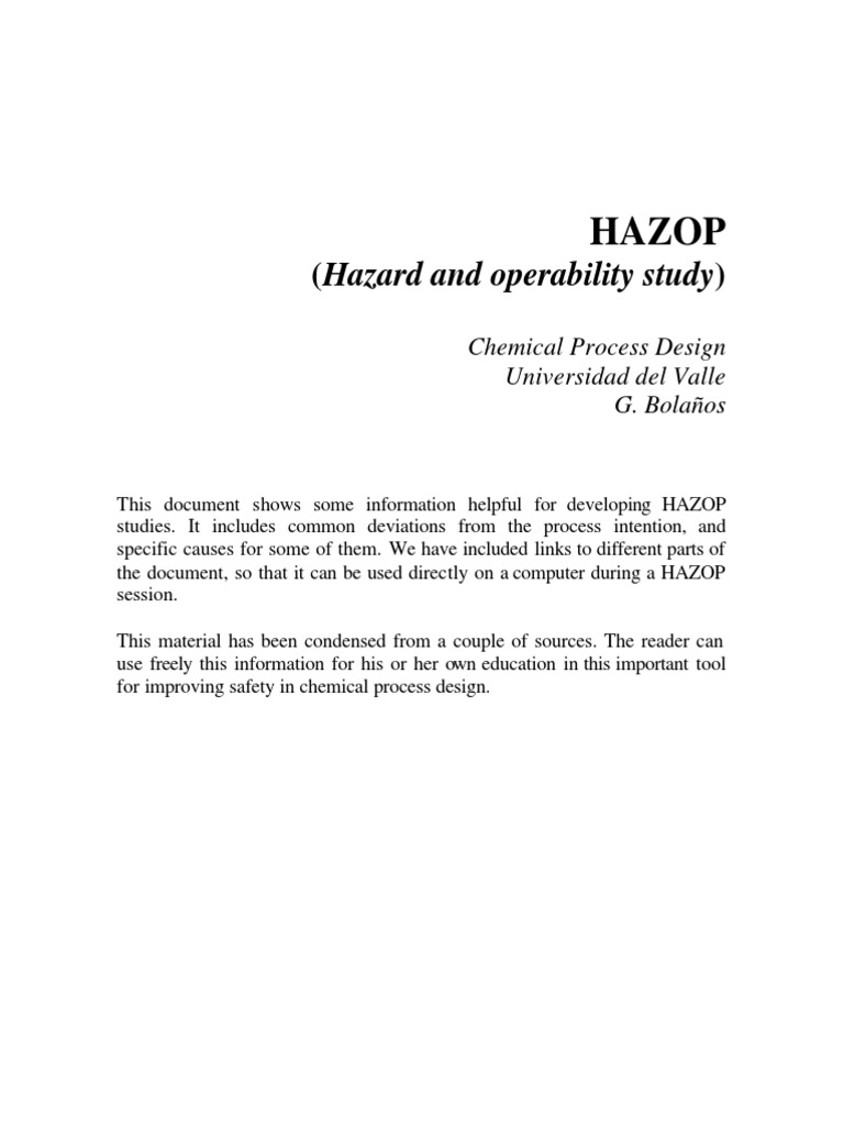 Hazop: (Hazard and Operability Study) | PDF | Valve | Phase (Matter)