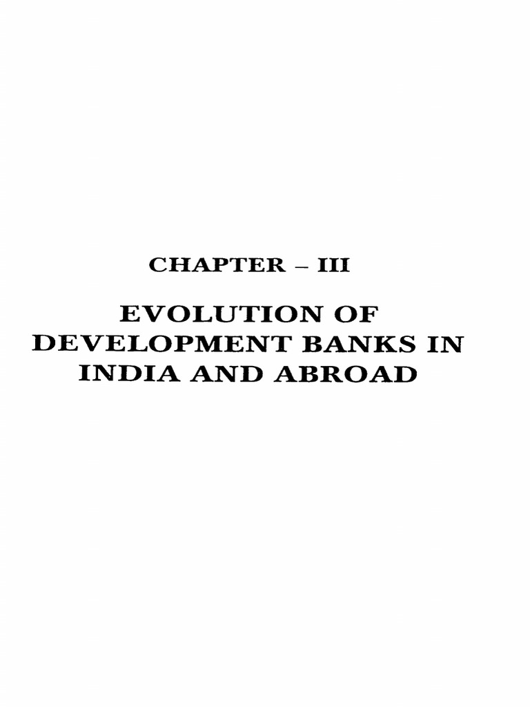 Evolution of Development Banks in India and Abroad: Chapter - Iii | PDF ...