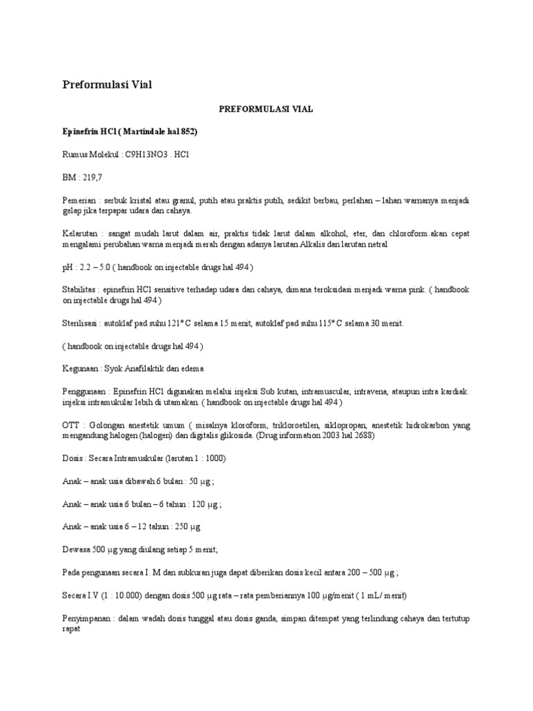 Preformulasi Vial Dan Ampul | PDF