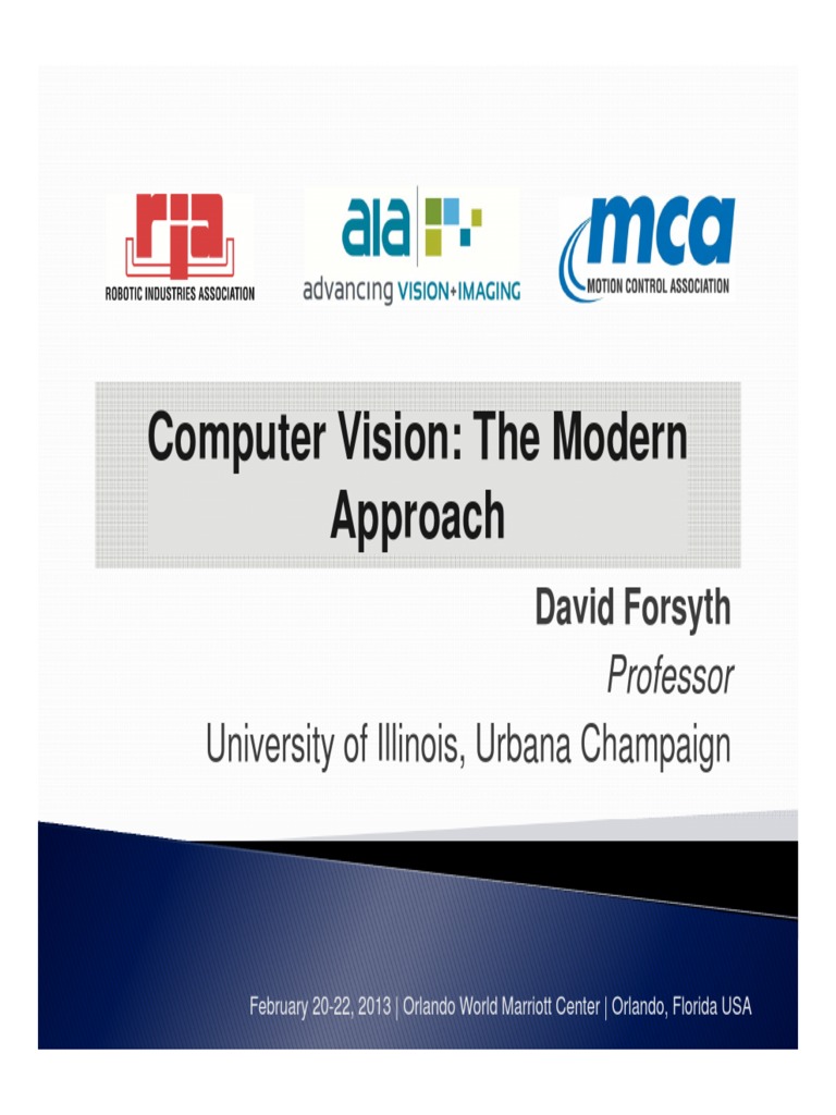 David Forsyth's talk on Computer Vision: The Modern Approach | PDF | Statistical Classification ...