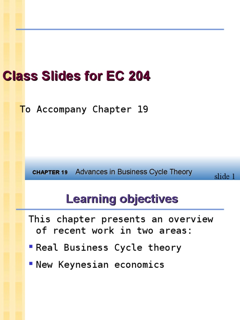 Real Business Cycle Theory | Download Free PDF | New Keynesian ...