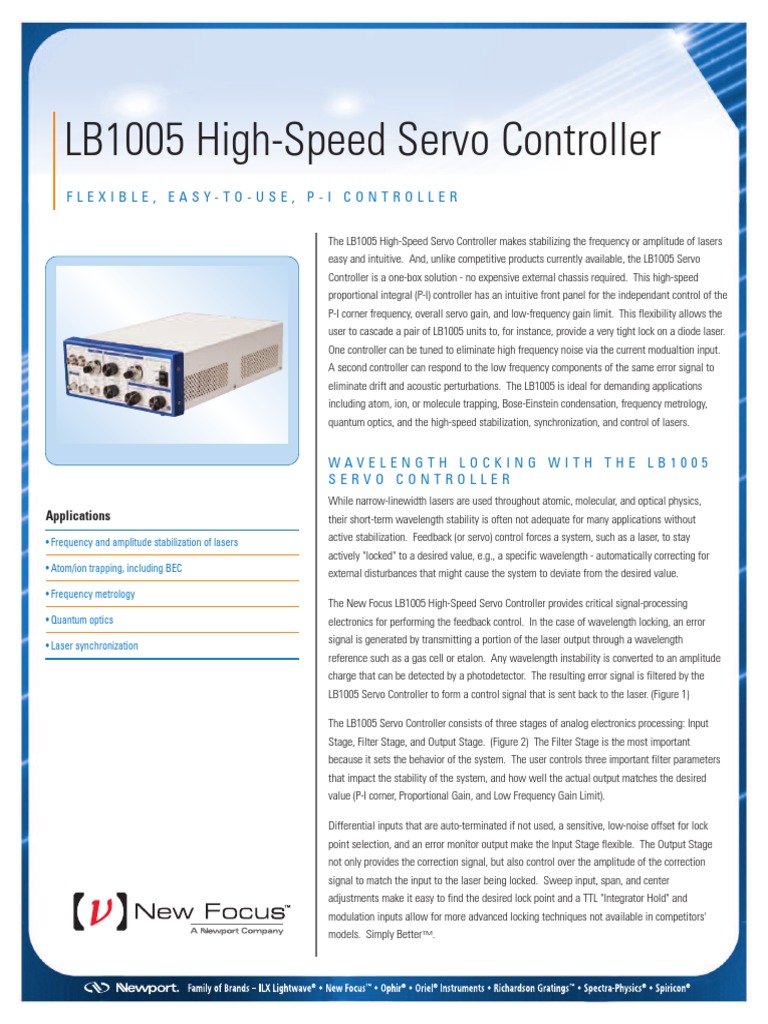 Newport LB1005 PID Servo | PDF | Servomechanism | Laser
