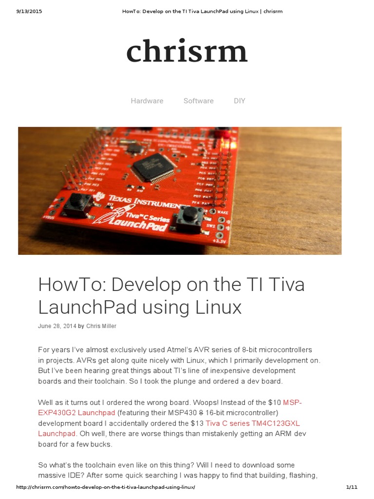 HowTo - Develop On The TI Tiva LaunchPad Using Linux - Chrisrm | PDF ...