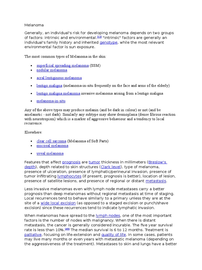 Superficial Spreading Melanoma Nodular Melanoma Acral Lentiginous ...