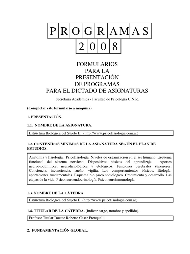 Programa de EBS II | PDF | Sistema nervioso | Etología