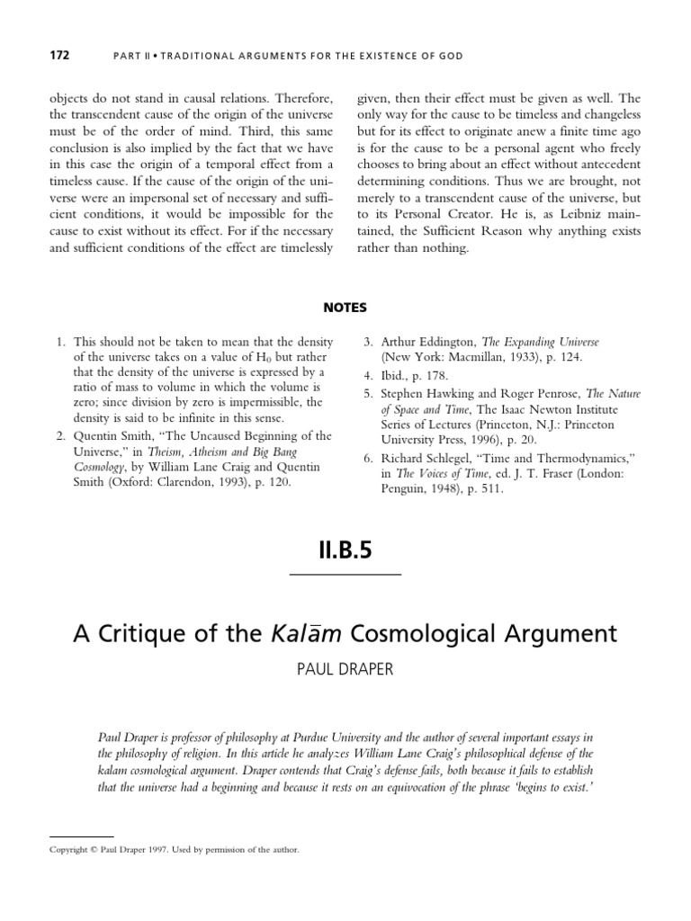 Critique of the Kalam Cosmological Argument Extracted Pages From ...