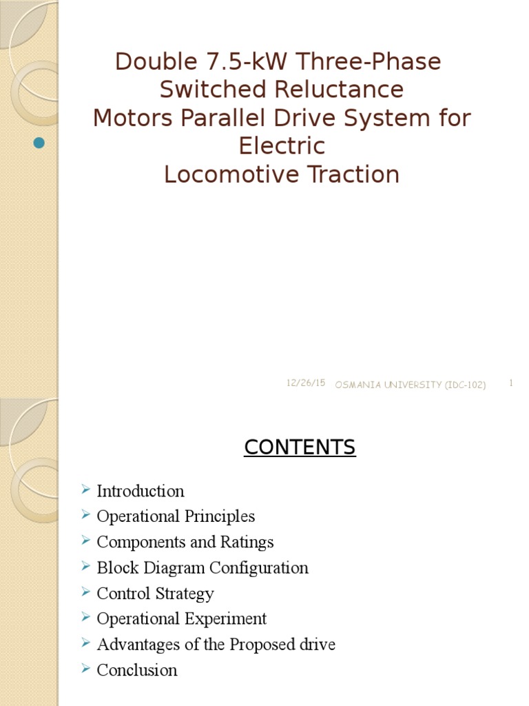 Double 7.5-kW Three-Phase Switched Reluctance Motors Parallel Drive ...