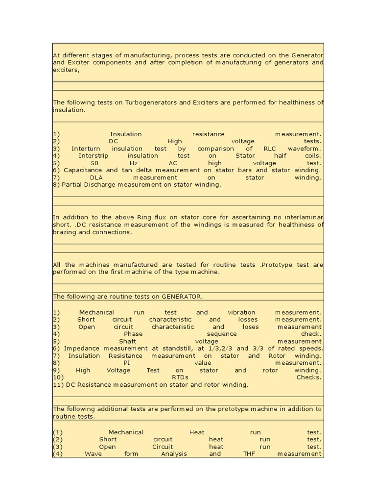 Generator Testing | PDF | Electric Generator | Power (Physics)
