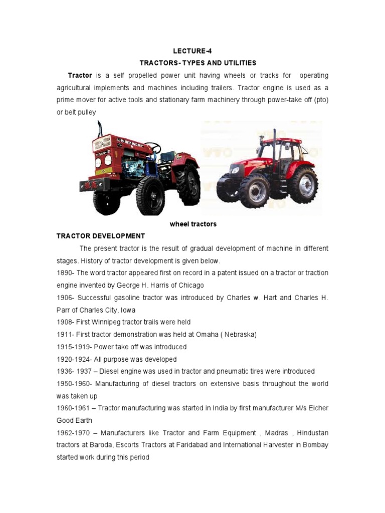 TRACTORS- TYPES AND UTILITIES | Tractor | Transmission (Mechanics)