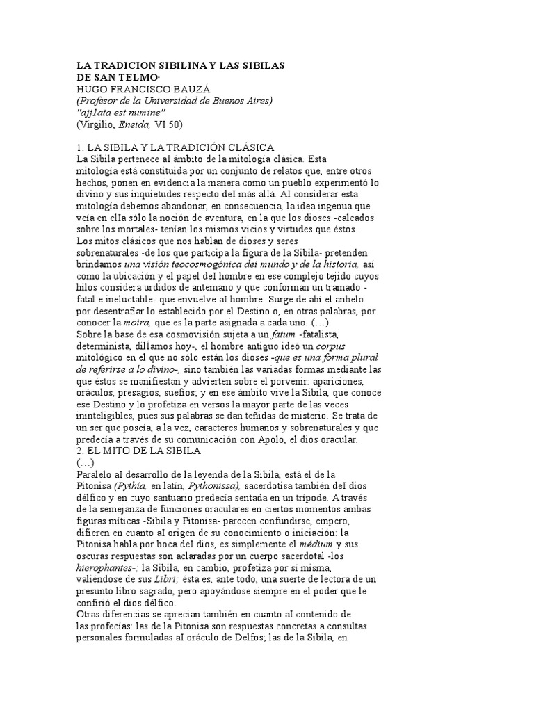 La Tradicion Sibilina y Las Sibilas | PDF | Mitología griega | Eneida