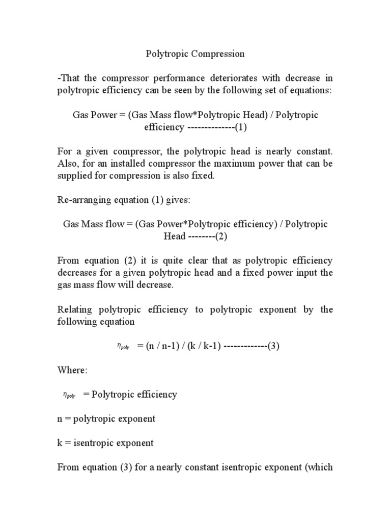 Polytropic Compression | PDF | Gas Compressor | Gases