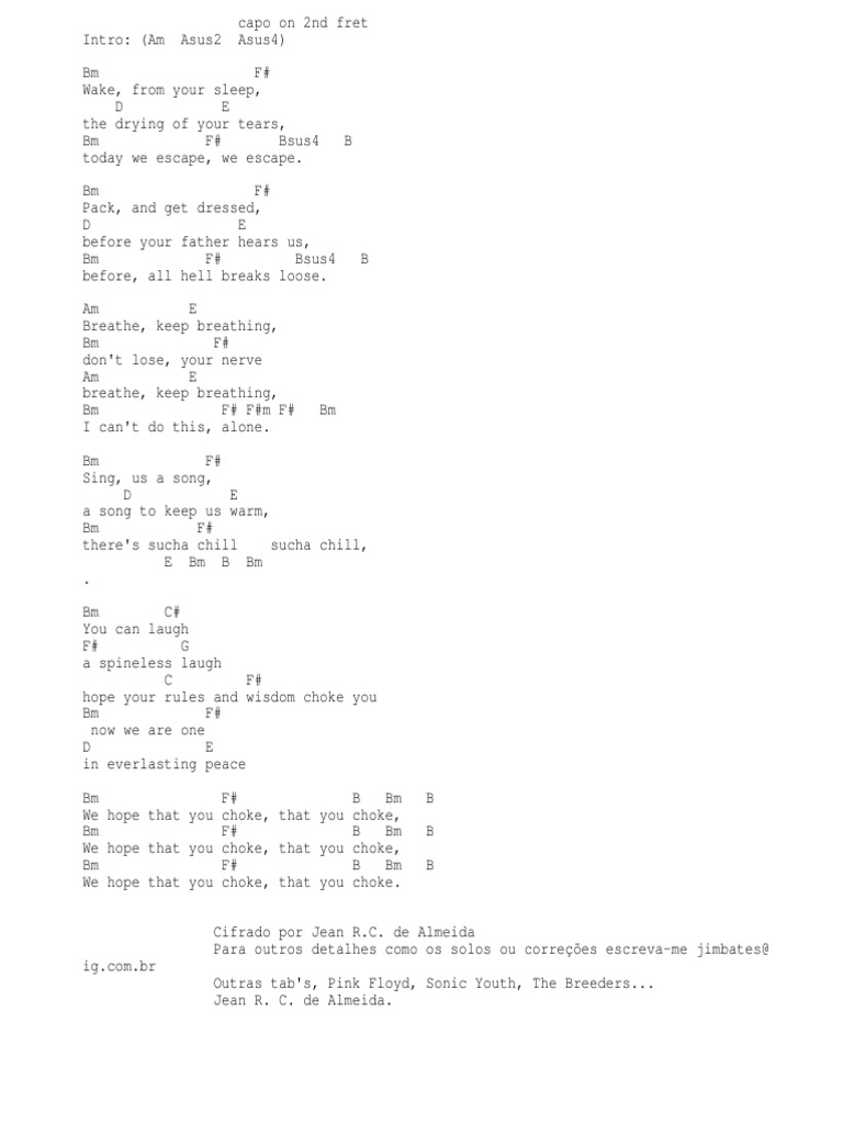 Exit Music (For A Film) Chords by Radiohead | PDF | Entertainment (General)
