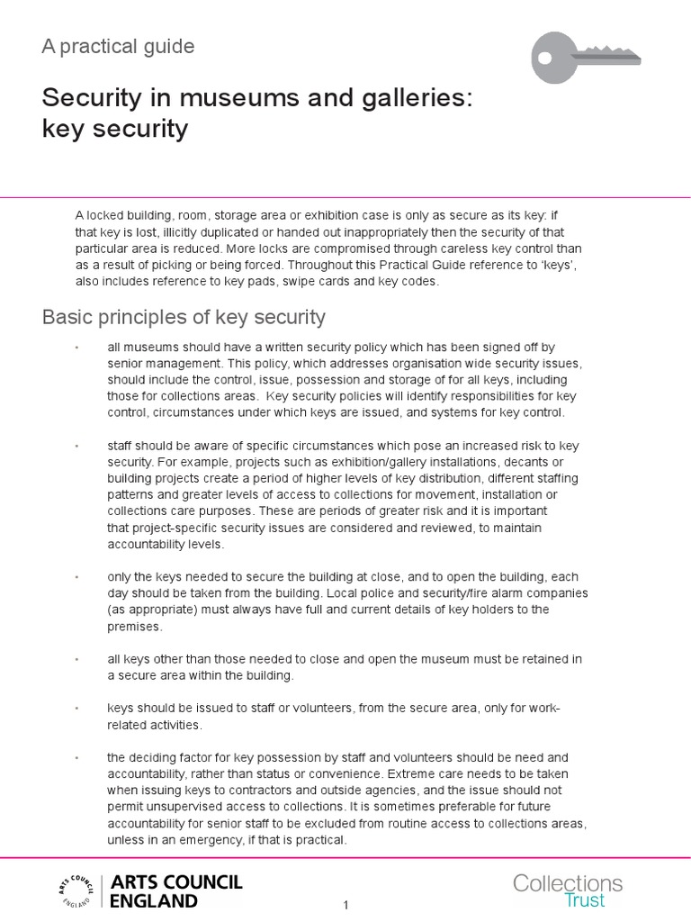 Security in Museums and Galleries: Key Security: A Practical Guide ...