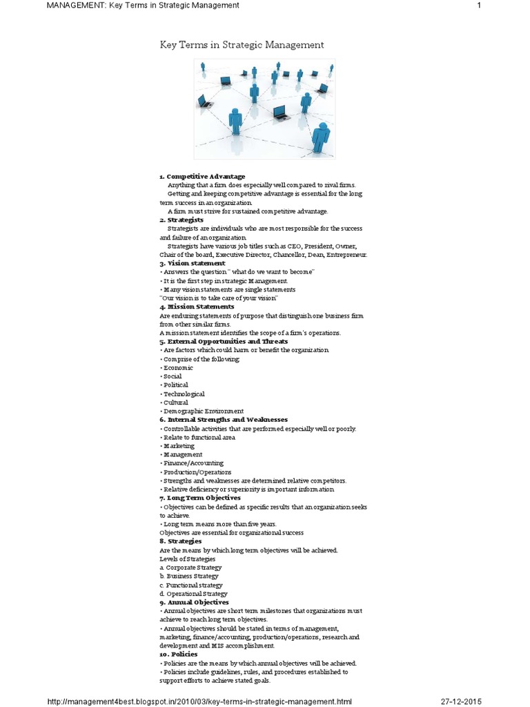 Key Terms in Strategic Management | PDF | Business