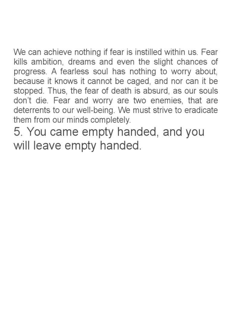 You Came Empty Handed, and You Will Leave Empty Handed | PDF | Anger