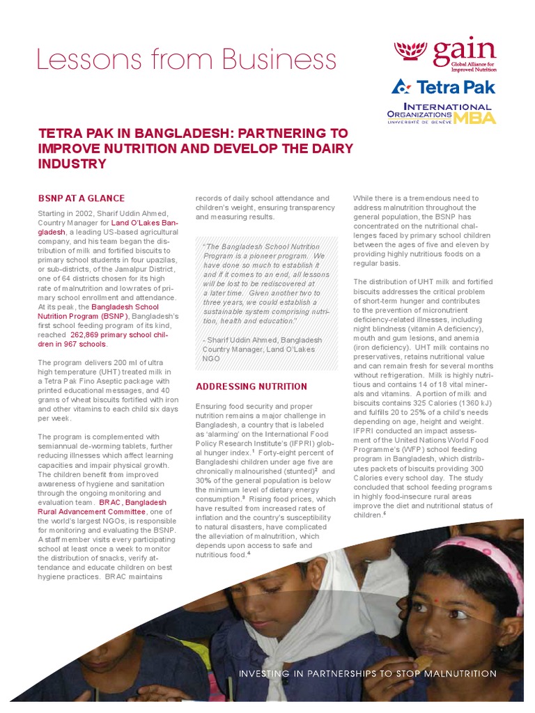 Bangladesh Tetra Pak Case Study | Download Free PDF | Dairy | Milk