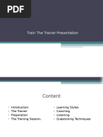 Train The Trainer | PDF | Classroom Management | Classroom