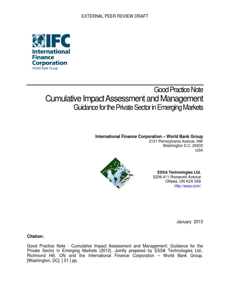 Cumulative Impact Assessment Guidance | PDF | Sustainability | Ecology