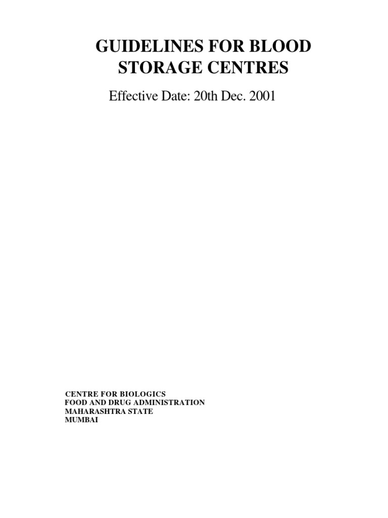 Blood Bank - Operation Requirements | PDF