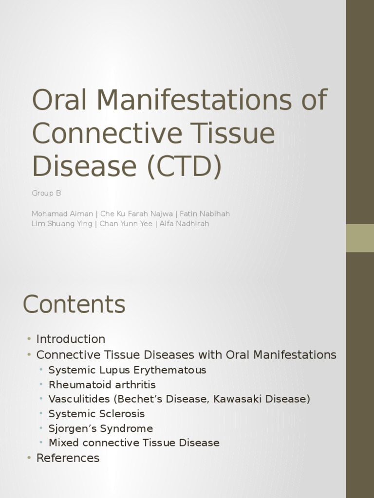 Oral Manifestations of Connective Tissue Disease (CTD | Systemic Lupus ...