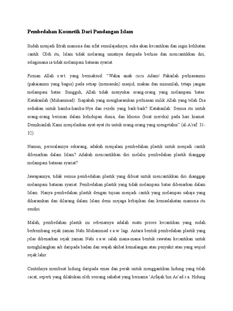 Pembedahan Plastik | PDF | Ilmu Sosial | Kesehatan Holistik