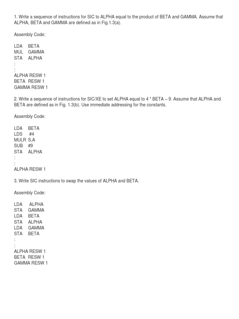 System Software Unit 1 Exercise Solution | PDF | Assembly Language | Array Data Structure