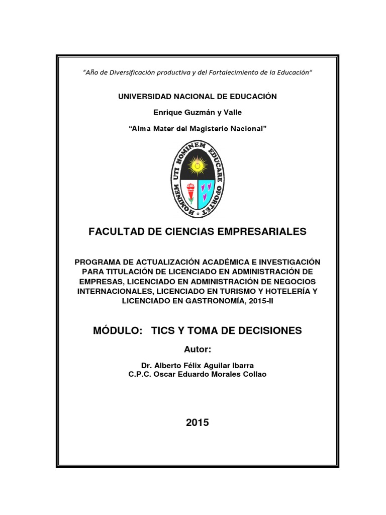Modulo Tics y Toma de Decisiones | PDF | Toma de decisiones | Probabilidad