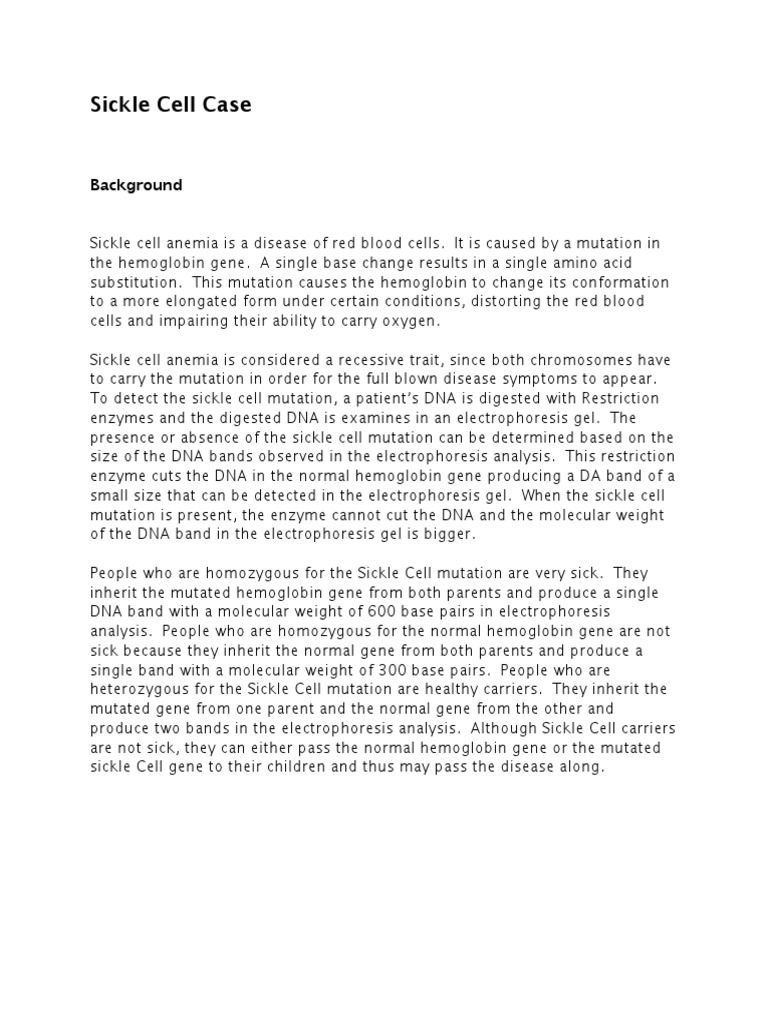 Sickle Cell Case | Download Free PDF | Sickle Cell Disease | Mutation