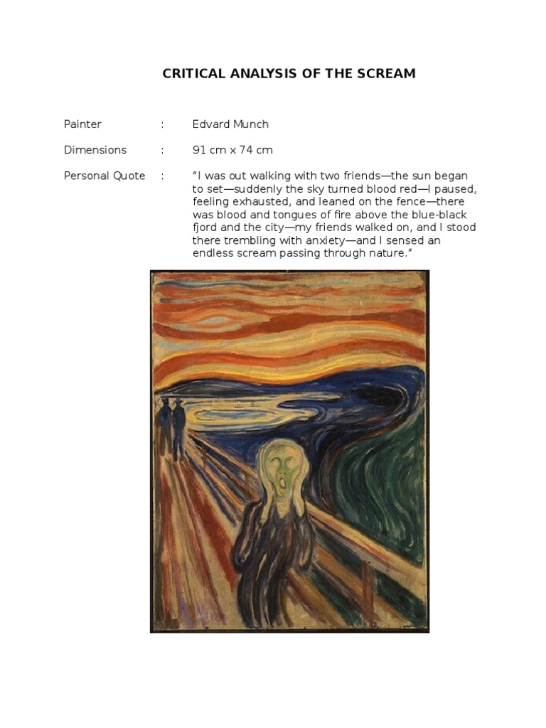 Critical Analysis of The Scream | PDF | Paintings