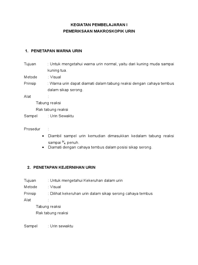 Modul Kimia Klinik | PDF | Sains & Matematika