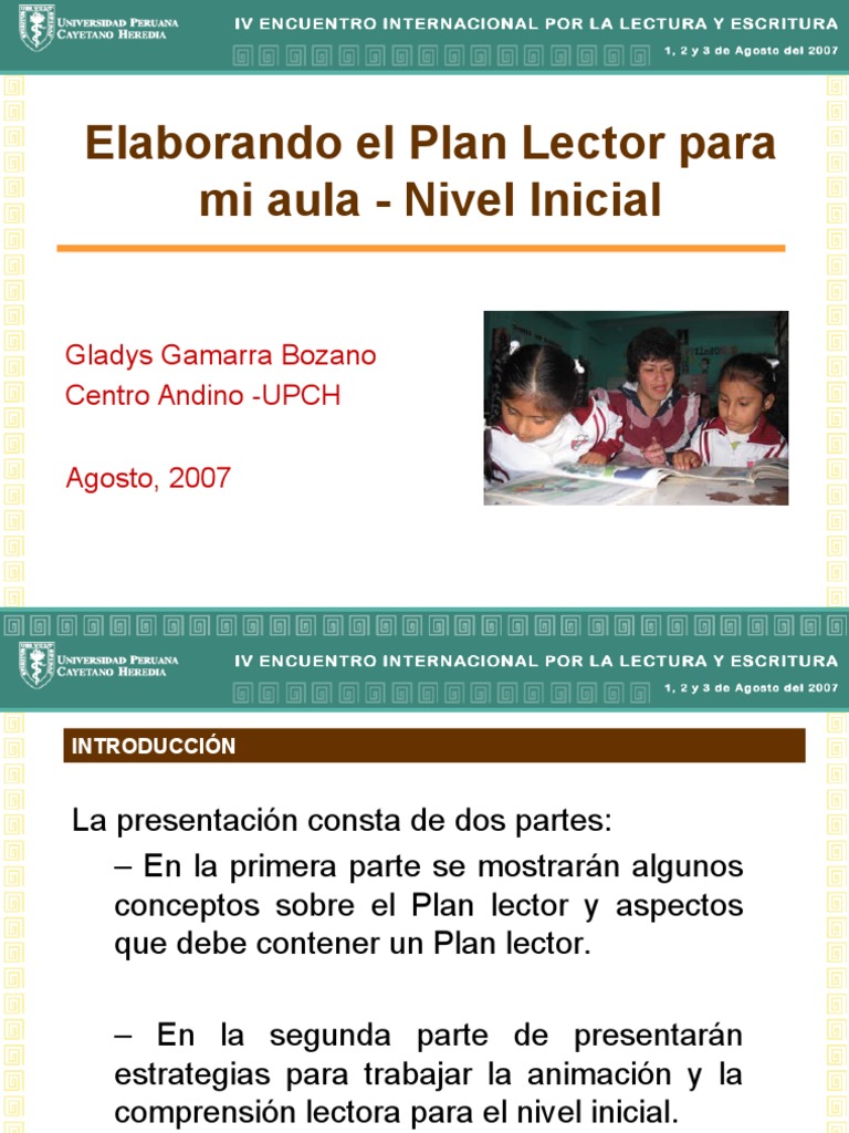 Plan Lector en INICIAL | PDF | Lectura (proceso) | Comprensión lectora