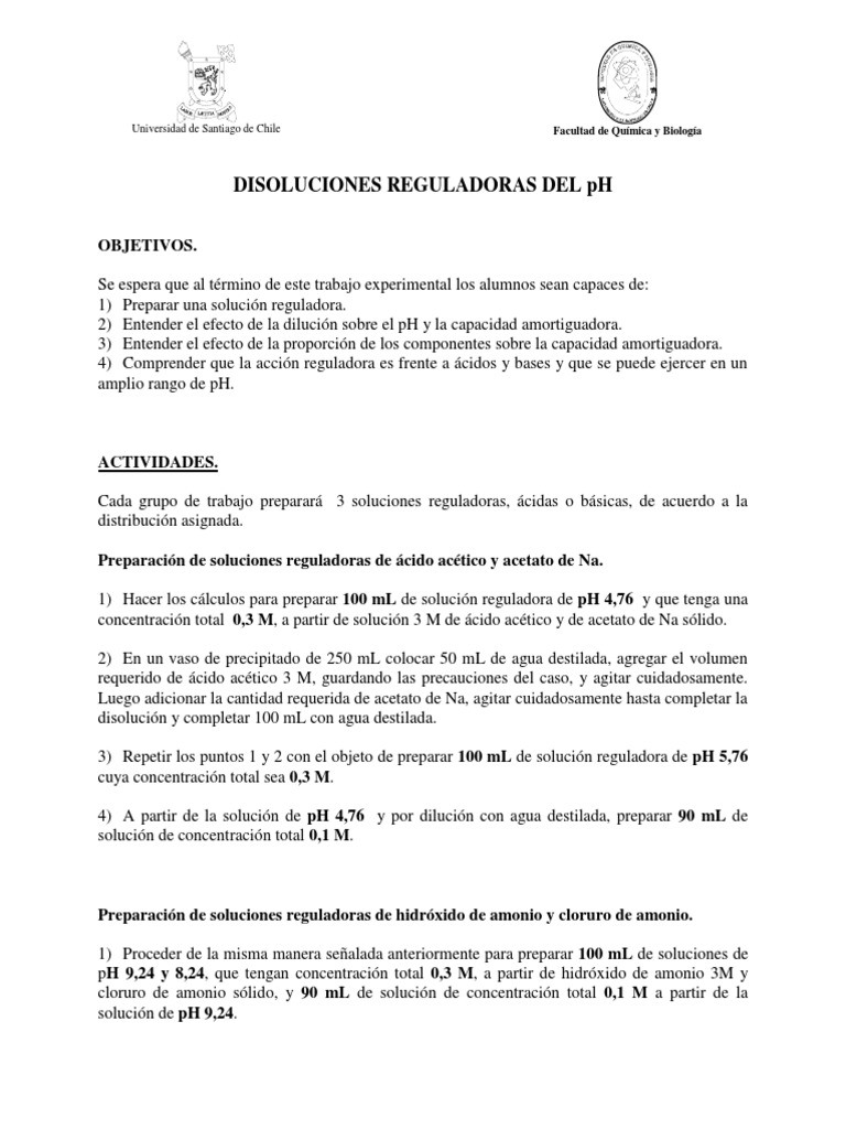 LABORATORIO 3 - Soluciones Reguladoras Del PH PDF | PDF | Ph | Compuestos químicos