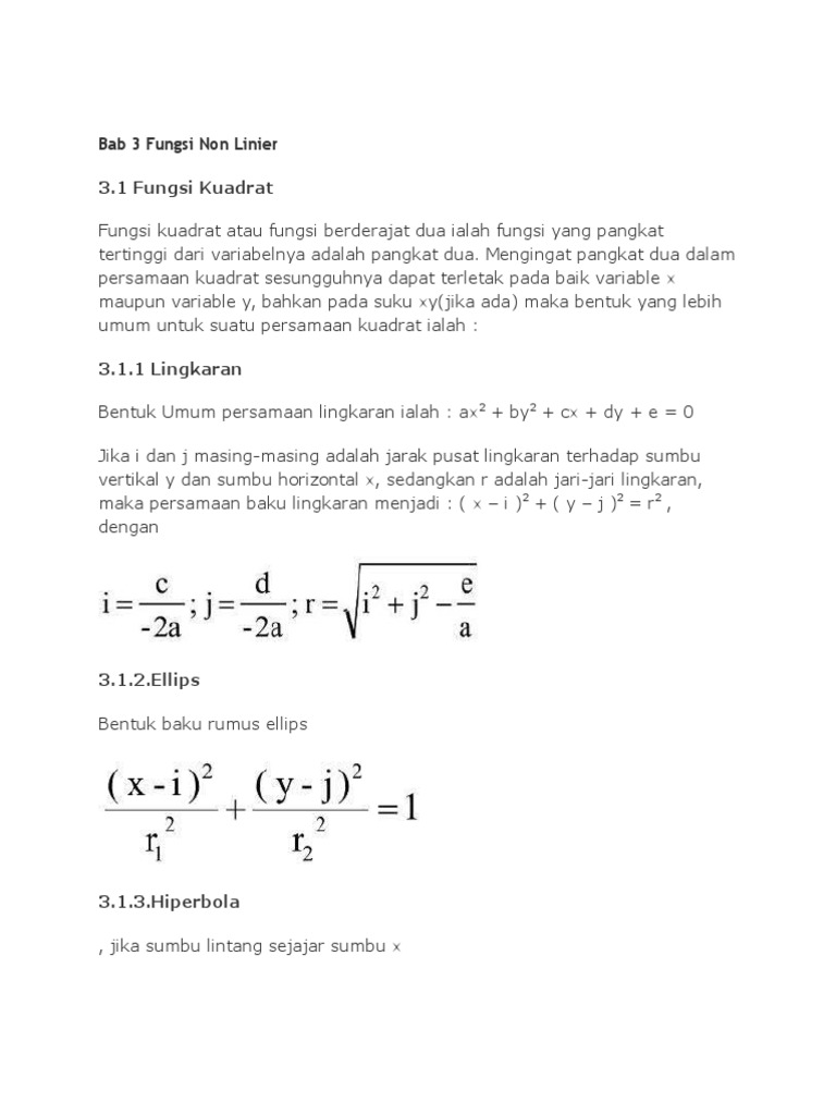 Rumus dan Contoh Fungsi Non Linier | PDF | Metode & Bahan Ajar