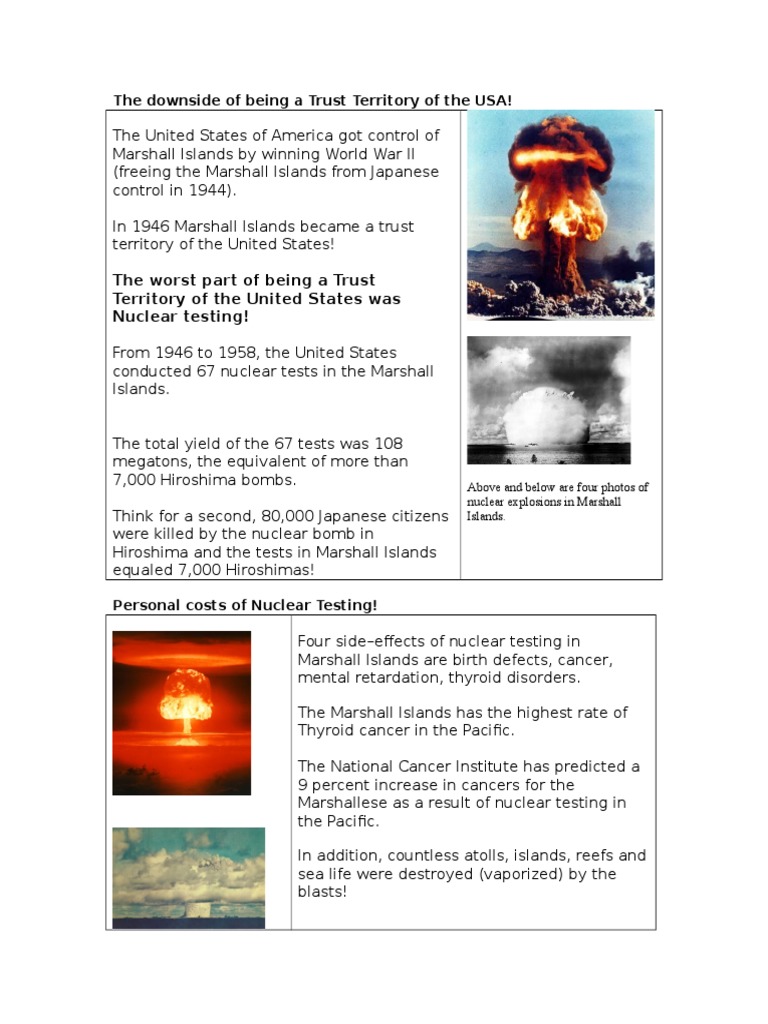 Marshall Islands Nuclear Testing | PDF