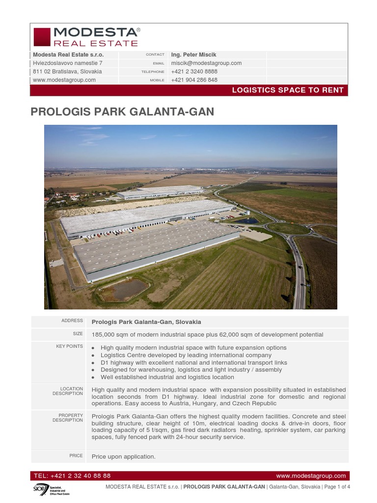 Prologis Logistics Park Galanta Gan Eng | PDF | Logistics | Industries
